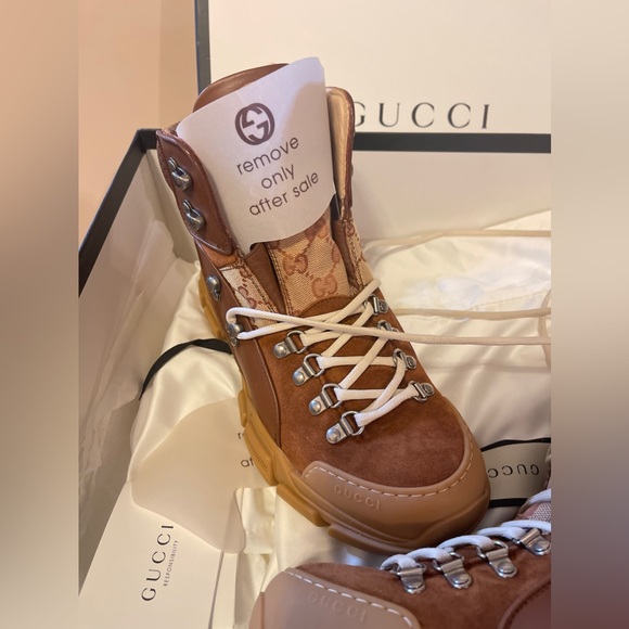 Gucci | Shoes | Gucci Flashtrek Hightop Leather High Trainers | Poshmark